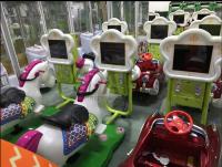 China Indoor Touch Screen Kiddy Ride Machine , Crazy Horse Car Racing Swing Video Game Machine for sale
