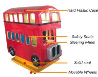 China Atttractive 4 Seat London Bus Kiddy Ride Machine / Amusement Park Equipment for sale