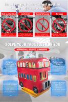 China London Bus and Fire Fighting Truck Coin Operated Arcade Kiddie Rides Fiberglass Material for sale