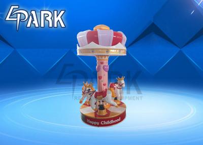 China CE Amusement Game Machines , Central Park Happy Kiddie Carousel Ride 3 People With Fiberglass Material for sale