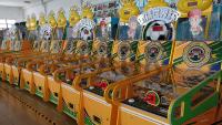 China Amusement Park Football Redemption Game Machine Three In One Pay Out Tickets Hole for sale