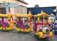 China Funny Kiddie Ride Amusement Game Machines Fiberglass 14 Seats Electrical Track Train for sale