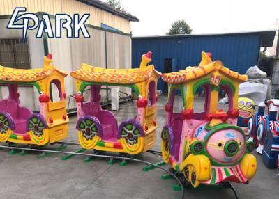China Funny Kiddie Ride Amusement Game Machines Fiberglass 14 Seats Electrical Track Train for sale