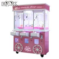 China Coin Pusher 3 Players Gift Crane Game Machine Indoor Pink for sale