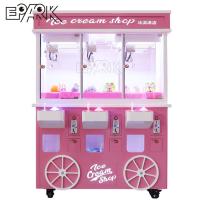 China Coin Pusher 3 Players Gift Crane Game Machine Indoor Pink for sale