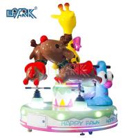 China Funfair Fiberglass Giraffe Merry Go Round Coin Operated For Kids 3 Players for sale