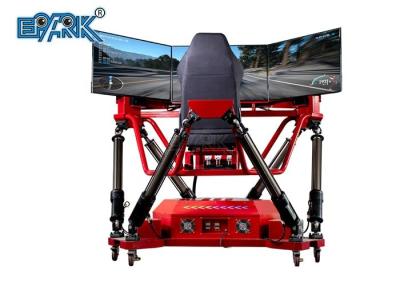 China 7000W Racing Car 9D Vr Simulator Six Axis Three Screen 5.8m2 Venue size for sale