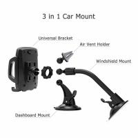 China Long Arm Flexible Car Dashboard Phone Mount 3 In 1 Strong suction  65mm width for sale