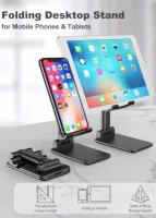 China Height Adjustable Folding Desktop Phone Stand 130mm Phone Holder Desk Mount for sale