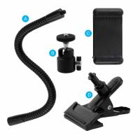 China Universal gooseneck phone mount Metal ABS Cell Phone Camera Holder For Tripod for sale