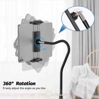 China 177cm Tablet Floor Gooseneck Mobile Phone Holder With Three Section Adjustable Tube for sale