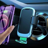 China OEM Wireless Car Charger Mount Auto Clamping 5W Vertical Air Vent Phone Holder for sale
