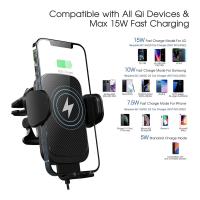 China 6.7 Inch Qi Wireless Car Charger Mount Automatic Car Phone Holder OEM for sale