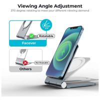 China ODM Aluminum Alloy magsafe charger stand Adjustable desk phone holder for sale