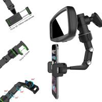 China 6.9 Inch Multifunctional Phone Holder Universal Car Rear View Mirror Mount for sale