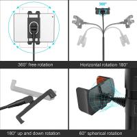 China Adjustable Long Gooseneck Phone Holder 64.96 Inch Tripod Tablet Stand for sale