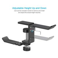 China Adjustable Desk Mount Headphone Hanger 60mm 360 Degree Rotation for sale