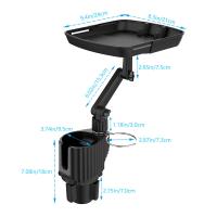China Double Car Cup Holder With Tray 360 Degree Rotation Easy Install for sale