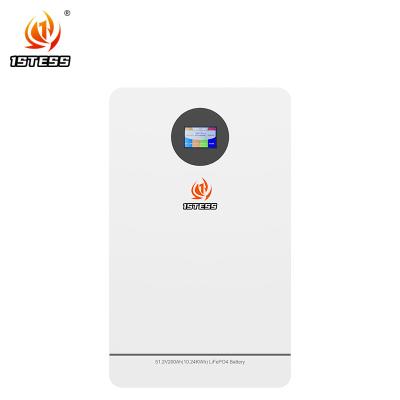 China 51.2V 200Ah 10.24kWh Wall Mounted LiFePO4 Battery for Home Solar Energy Storage for sale