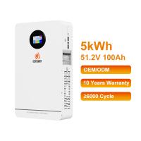 China LiFePO4 Lithium Battery 51.2V 100Ah 5.12kWh Home Energy Storage Long Cycle Life for sale