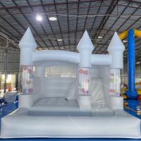 China Wedding White Bounce House Commercial Pvc Inflatable bouncy castle With Slide for sale