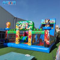 China Commercial pvc inflatable bouncy castle fun city jumping bounce house inflatable combo bouncer for sale