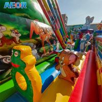China Commercial pvc inflatable bouncy castle fun city jumping bounce house inflatable combo bouncer for sale