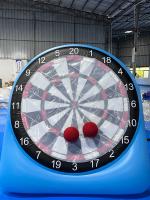 China 6ft PVC Inflatable Football Dart Board Blue Soccer Dart For Giant Yard Games for sale