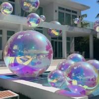 China Larger PVC Shiny Inflatable Mirror Ball For Christmas And Halloween Decoration for sale