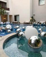 China Larger PVC Shiny Inflatable Mirror Ball For Christmas And Halloween Decoration for sale