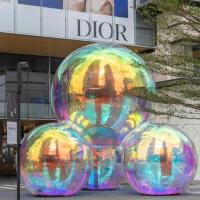 China Larger PVC Shiny Inflatable Mirror Ball For Christmas And Halloween Decoration for sale