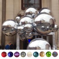 China Colorful Giant Inflatable Mirror Ball Large Sealed Gold Silver Sphere Wedding Event Decoration Hanging Balloon Ornament for sale