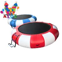 China Aeor Factory Fun Floating Summer Water Fun High Quality  Inflatable Water Trampoline With Slide for sale