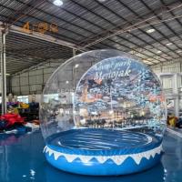 China Customized Pvc Snow Globe Inflatable Bounce House Attractive Christmas Clear Giant Inflatable Snow Globe for sale