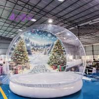 China Customized Pvc Snow Globe Inflatable Bounce House Attractive Christmas Clear Giant Inflatable Snow Globe for sale