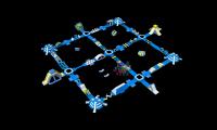 China 74X66 Meter Aqua Park For Waterfront Inflatable Water Park Island With Slide Climbing Obstacles for sale