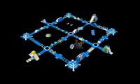 China 74X66 Meter Aqua Park For Waterfront Inflatable Water Park Island With Slide Climbing Obstacles for sale