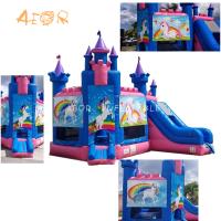 China Commercial Unicorn Inflatable Bounce Combo Slide Bouncy Castle For Sale for sale