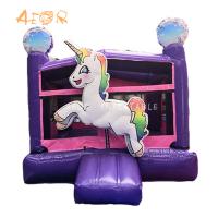 China Unicorn Inflatable Castle Bouncer With Slide For Birthday Party Inflatable Moonwalk for sale