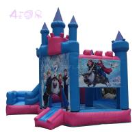 China Inflatable Princess Bouncy Castles Pink Bounce House With Slide For Outdoor Events And Parties for sale