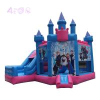 China Inflatable Princess Bouncy Castles Pink Bounce House With Slide For Outdoor Events And Parties for sale