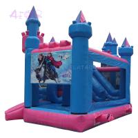 China Inflatable Princess Bouncy Castles Pink Bounce House With Slide For Outdoor Events And Parties for sale