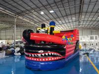 China 6.7x3.7m Custom PVC Outdoor Inflatable Fun City Cartoon Theme Bouncer Jumping Bouncy Castle With Dry Slide for sale