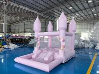 China Commercial White Inflatable Castle  With Ball Pit Water Slide For Entertainment for sale