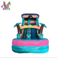 China Commercial PVC Colorful Theme Inflatable Water Slides Outdoor for sale