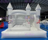 China Inflatable Moonwalk Wedding Bounce Castle White Jumping Castle With Water Slide Pool for sale