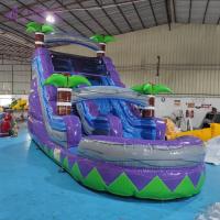 China Waterslide Commercial PVC Palm Tree Inflatable Water Slide For Kid Inflatable Slide With Pool for sale