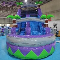 China Waterslide Commercial PVC Palm Tree Inflatable Water Slide For Kid Inflatable Slide With Pool for sale
