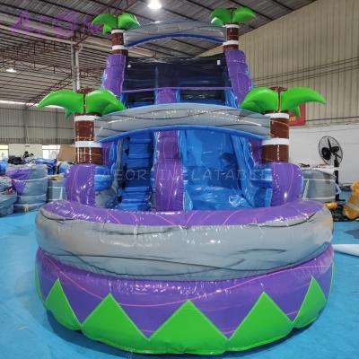 China Waterslide Commercial PVC Palm Tree Inflatable Water Slide For Kid Inflatable Slide With Pool for sale