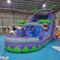 China Waterslide Commercial PVC Palm Tree Inflatable Water Slide For Kid Inflatable Slide With Pool for sale
